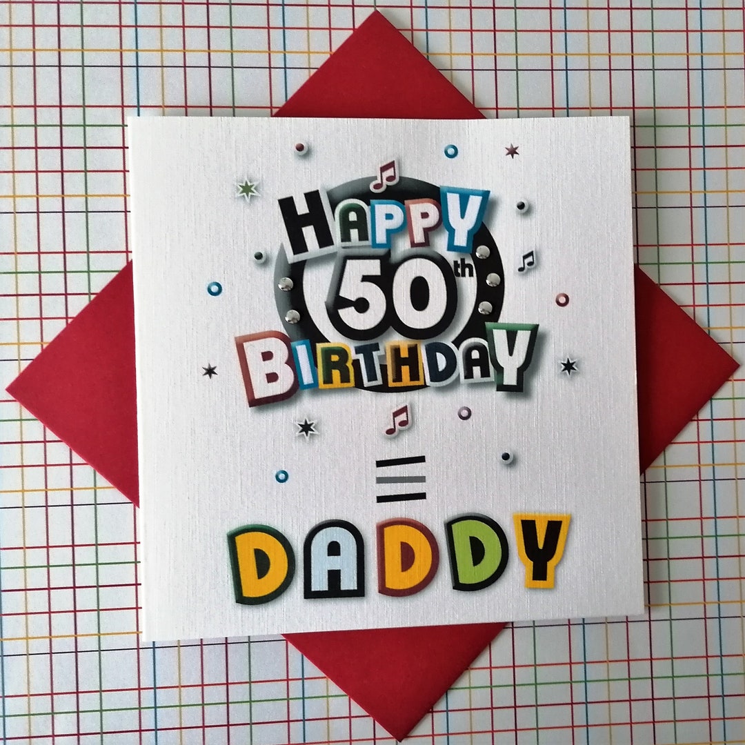 Happy 50th Birthday Daddy Handmade Card - Etsy