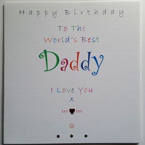 Daddy Happy Birthday Handmade Card World's Best Daddy - Etsy