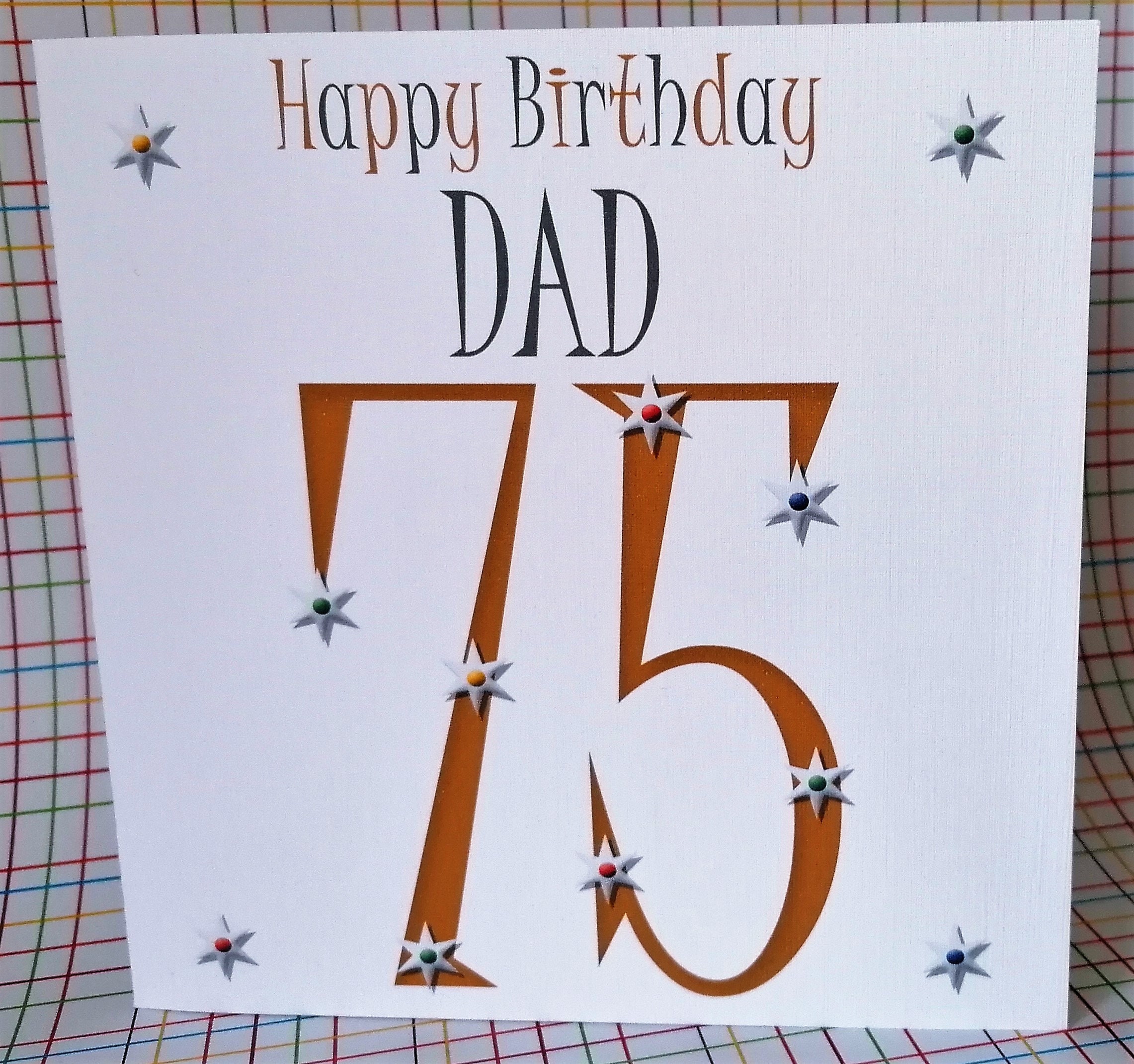 Happy Birthday Dad 75 Card - Etsy UK
