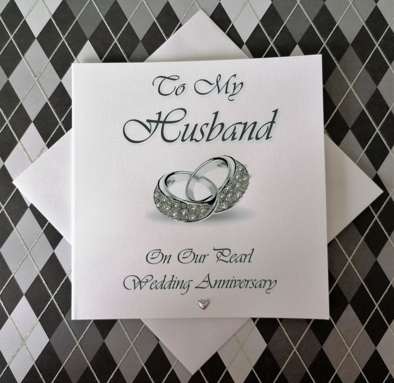 Happy Pearl Wedding Anniversary To My Husband Card Etsy