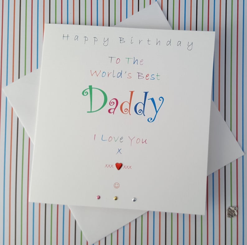 Daddy Happy Birthday Handmade Card World's Best Daddy - Etsy