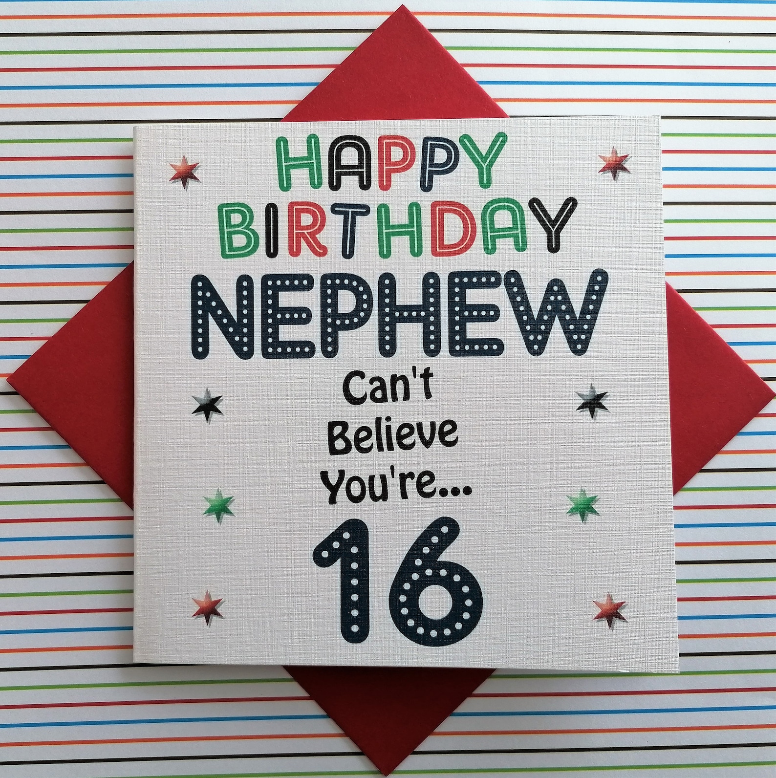 Nephew 16th Happy Birthday Card. Can't Believe You're 16 - Etsy