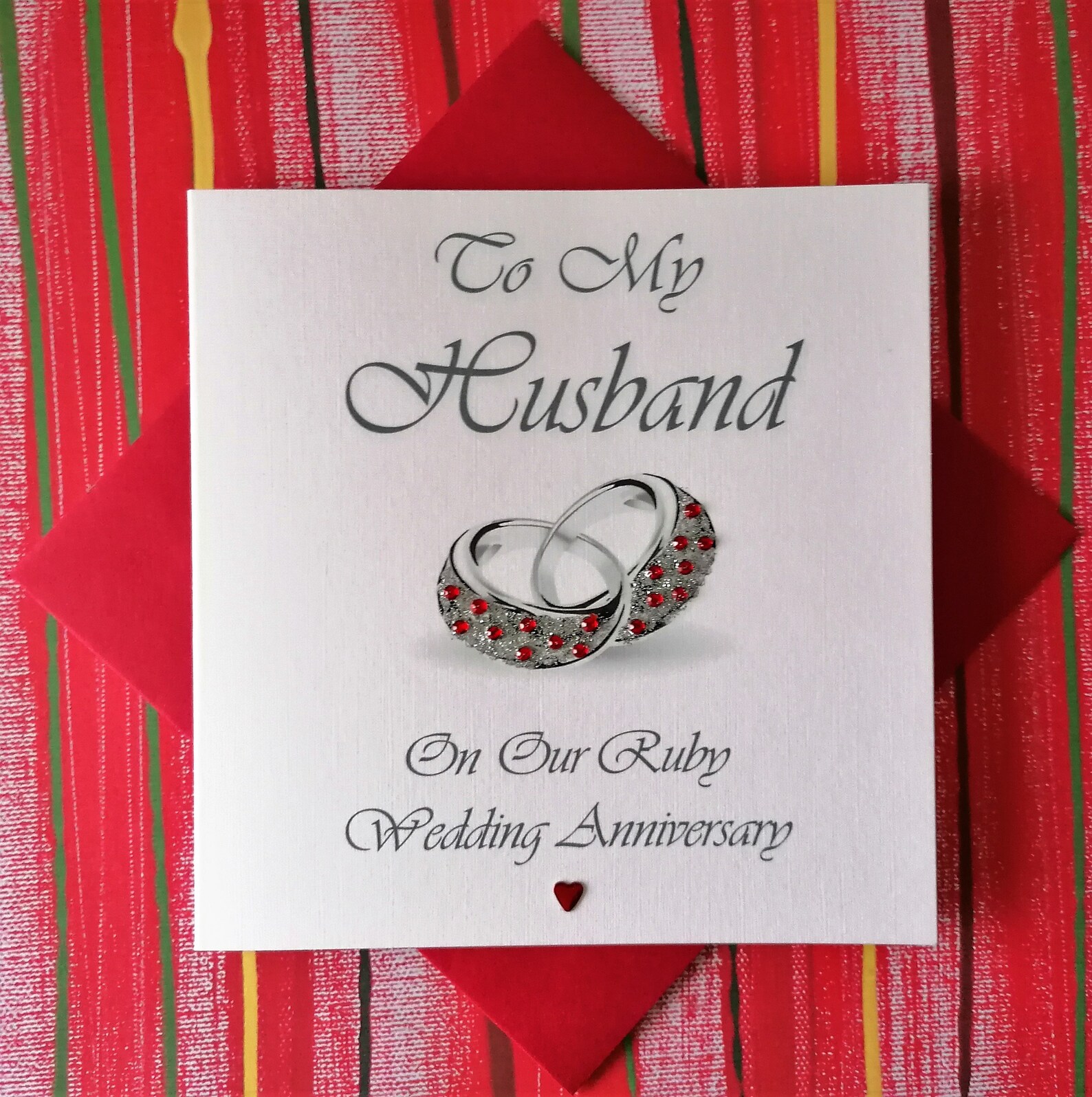Ruby Wedding Anniversary Card To My Husband Etsy