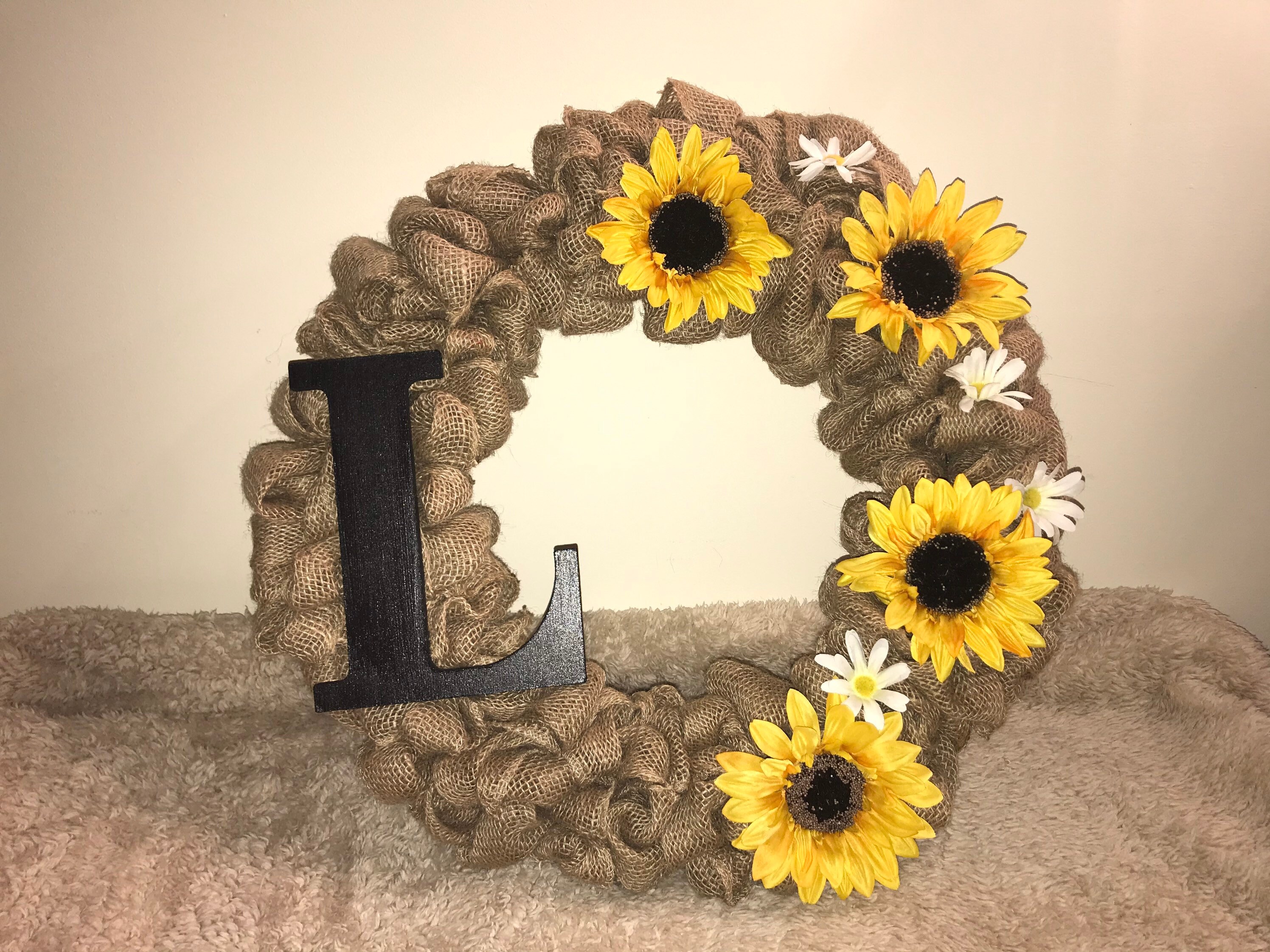 Burlap Sunflower Wreath | Etsy