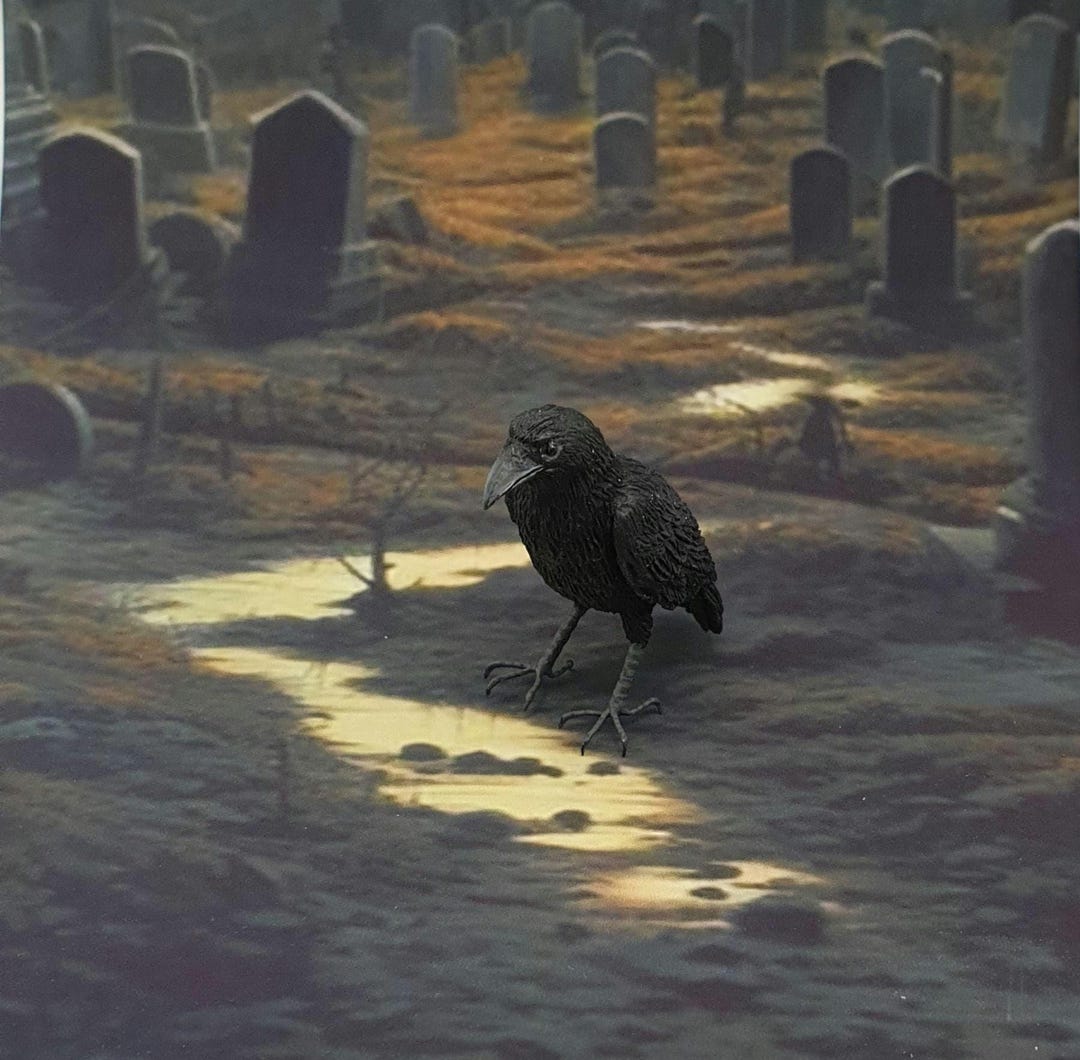 Realistic Miniature Raven, 12th Scale Very Detailed Bird. Hand Sculpted ...