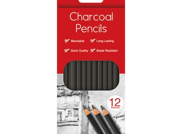12-pieces Charcoal Pencils Soft Medium Hard Charcoal Pencils set of 2 ...