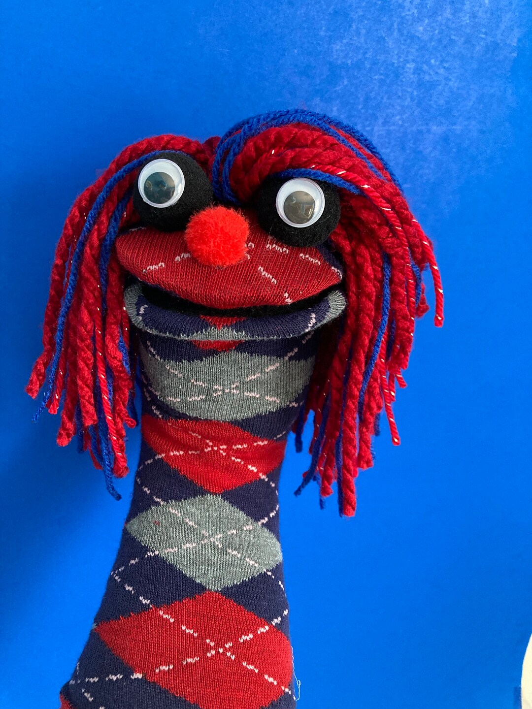 Argyle Red Sock Puppet - Etsy