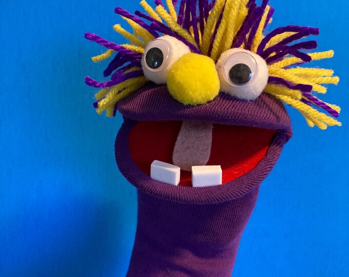 Purple Toothy Sock Puppet - Etsy