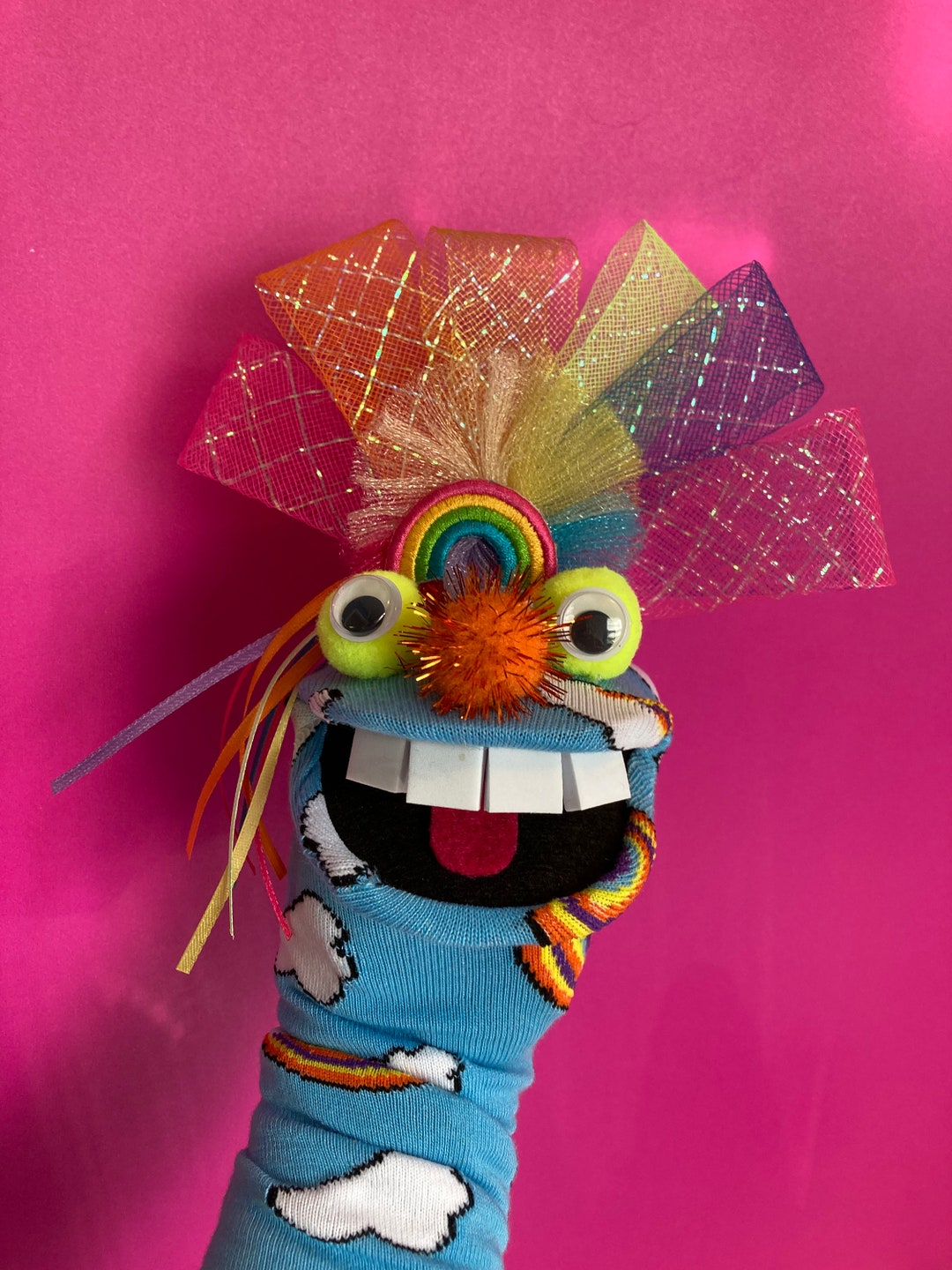 Rainbow Explosion Sock Puppet - Etsy