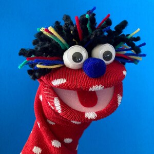 Red Polka Dot Sock Puppet - Etsy