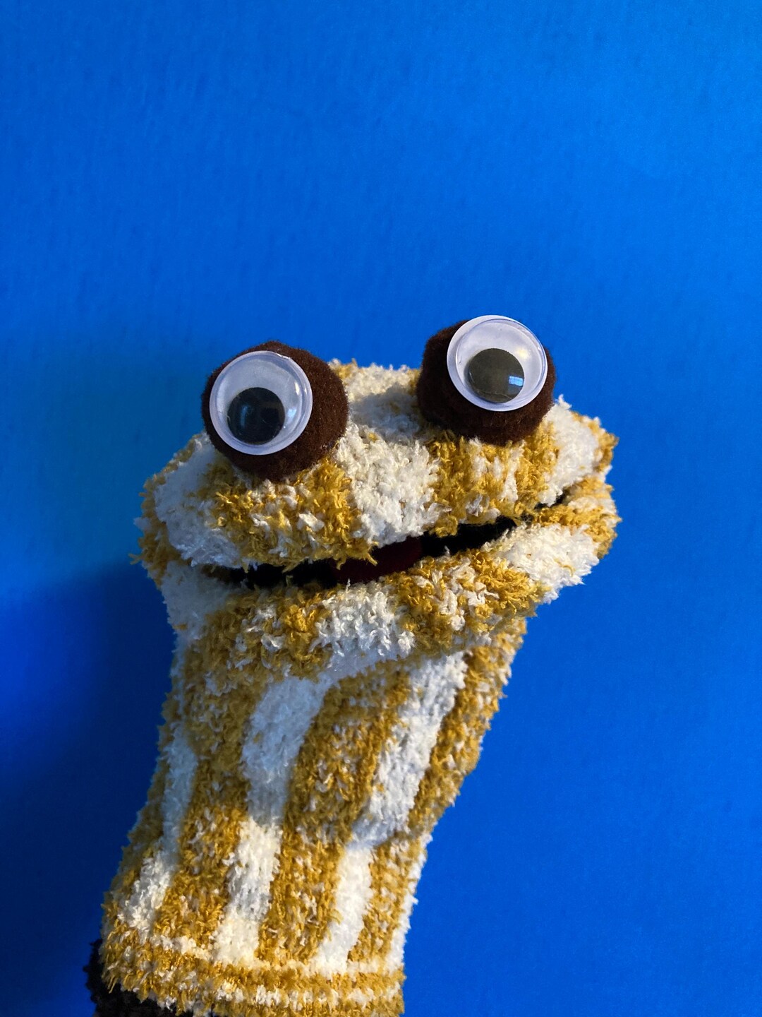 Fuzzy Golden Stripes Sock Puppet - Etsy