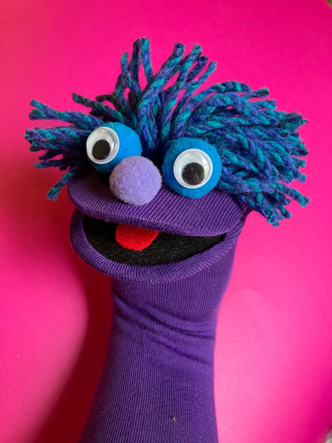 Purple and Blue Sock Puppet - Etsy