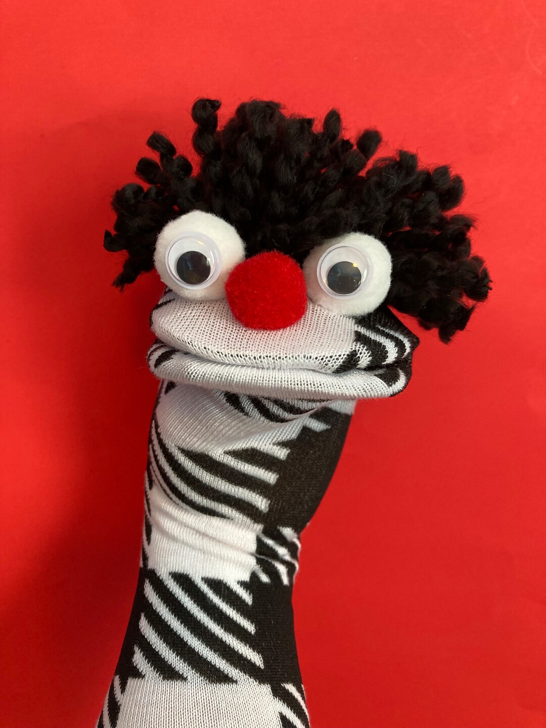 Checkered Stripes Sock Puppet - Etsy
