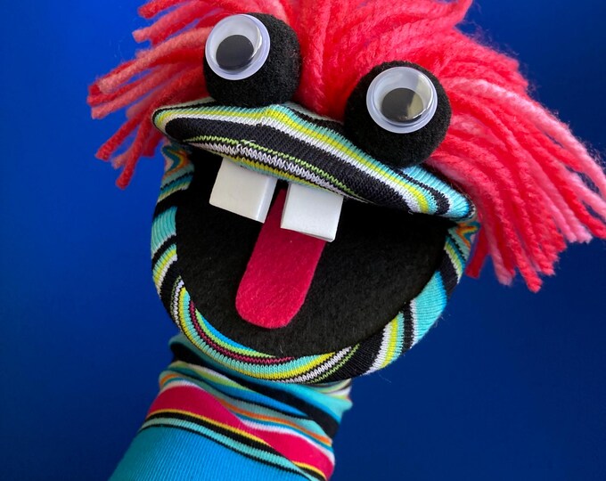 Vibrant Stripes Sock Puppet - Etsy