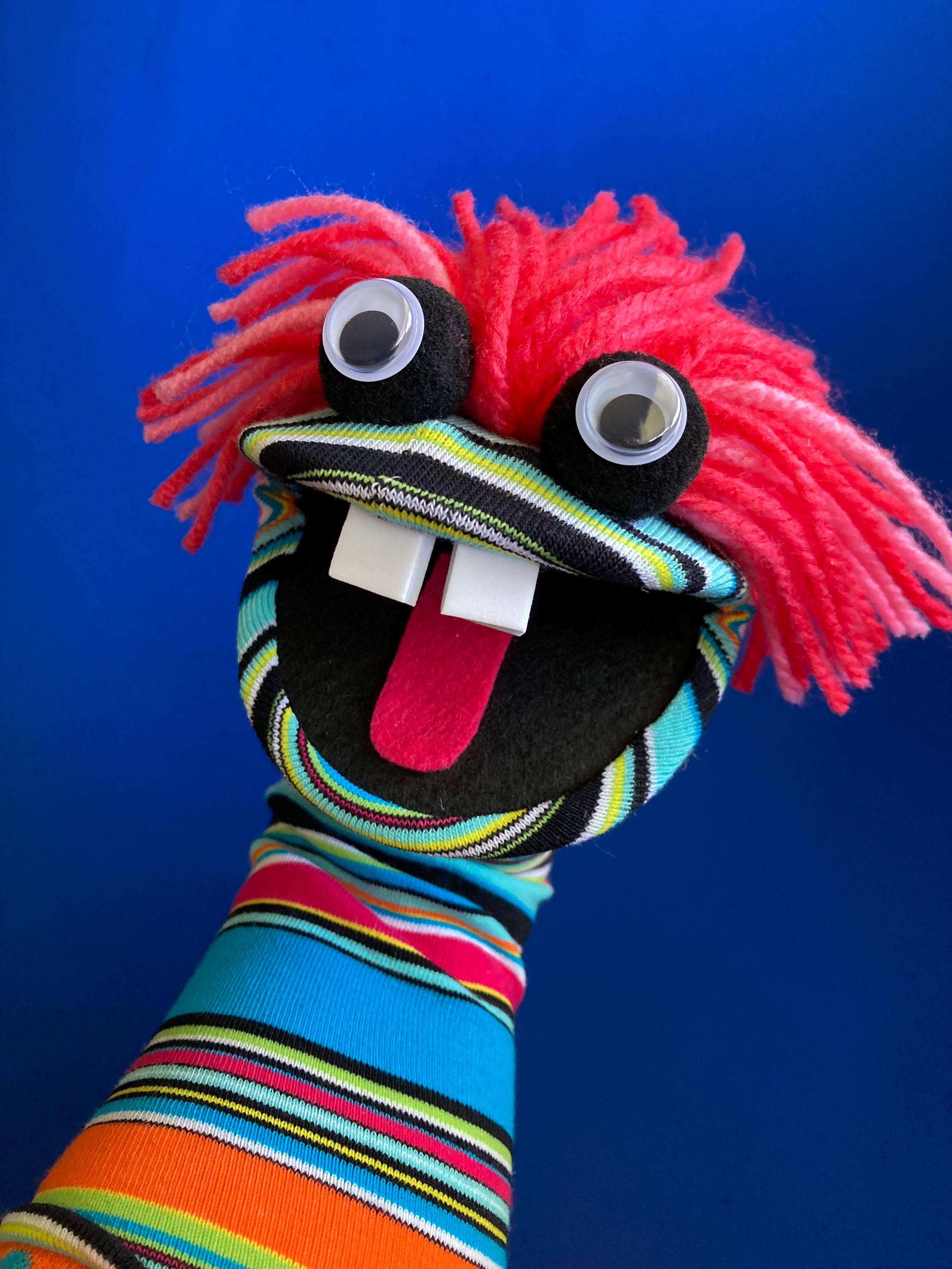 Vibrant Stripes Sock Puppet - Etsy