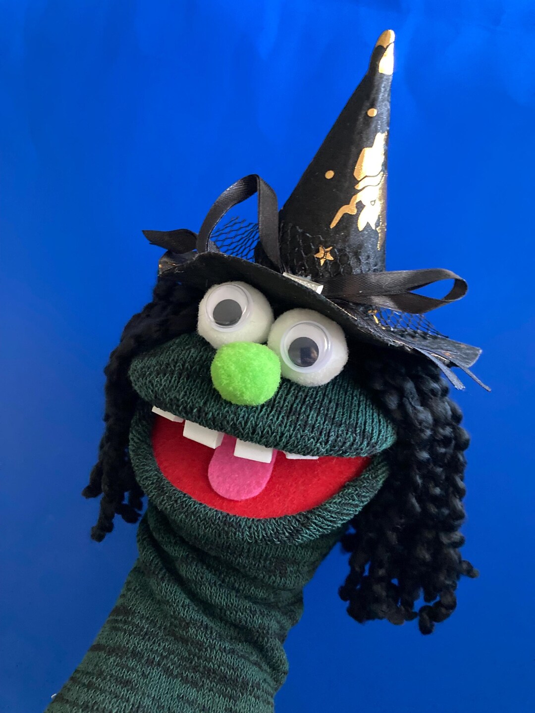 Handmade Halloween Witch Sock Puppet – Spooky, Funny, Quirky Gift ...