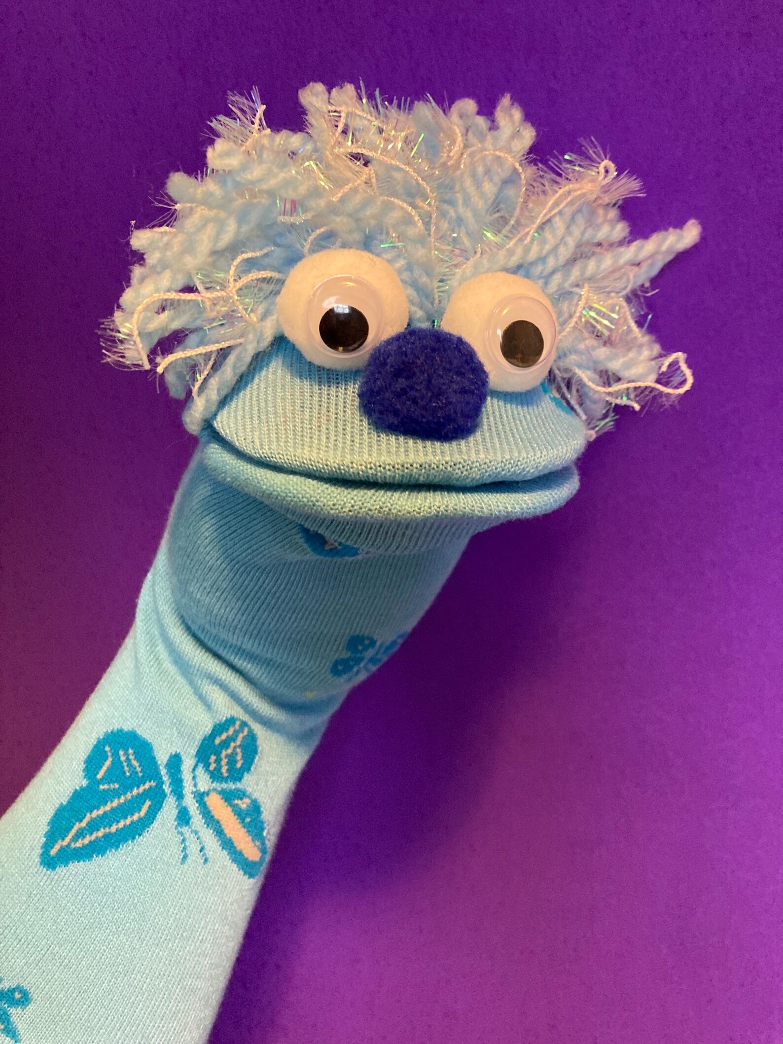 Blue Butterflies Sock Puppet - Etsy