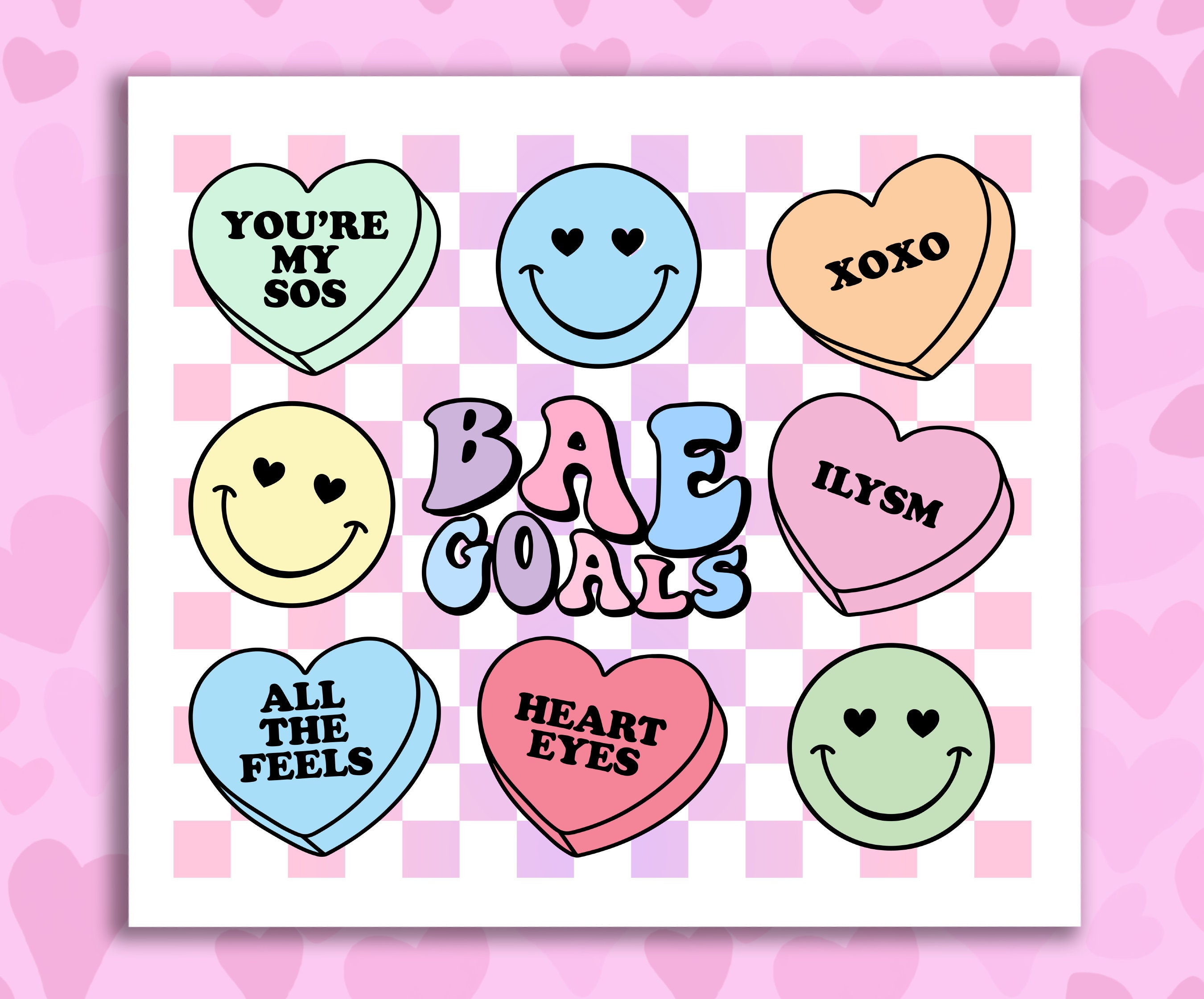 Digital Png Download, Candy Hearts Cute Valentines Day Png, Valentine's ...