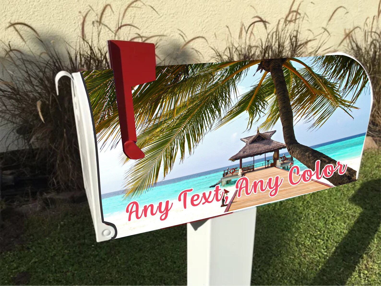 Tropical Beach Scene Magnetic Mailbox Cover W/free Shipping Available ...
