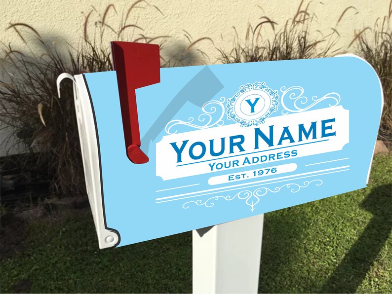 Monogrammed Vintage Style Personalized Mailbox Cover Your - Etsy