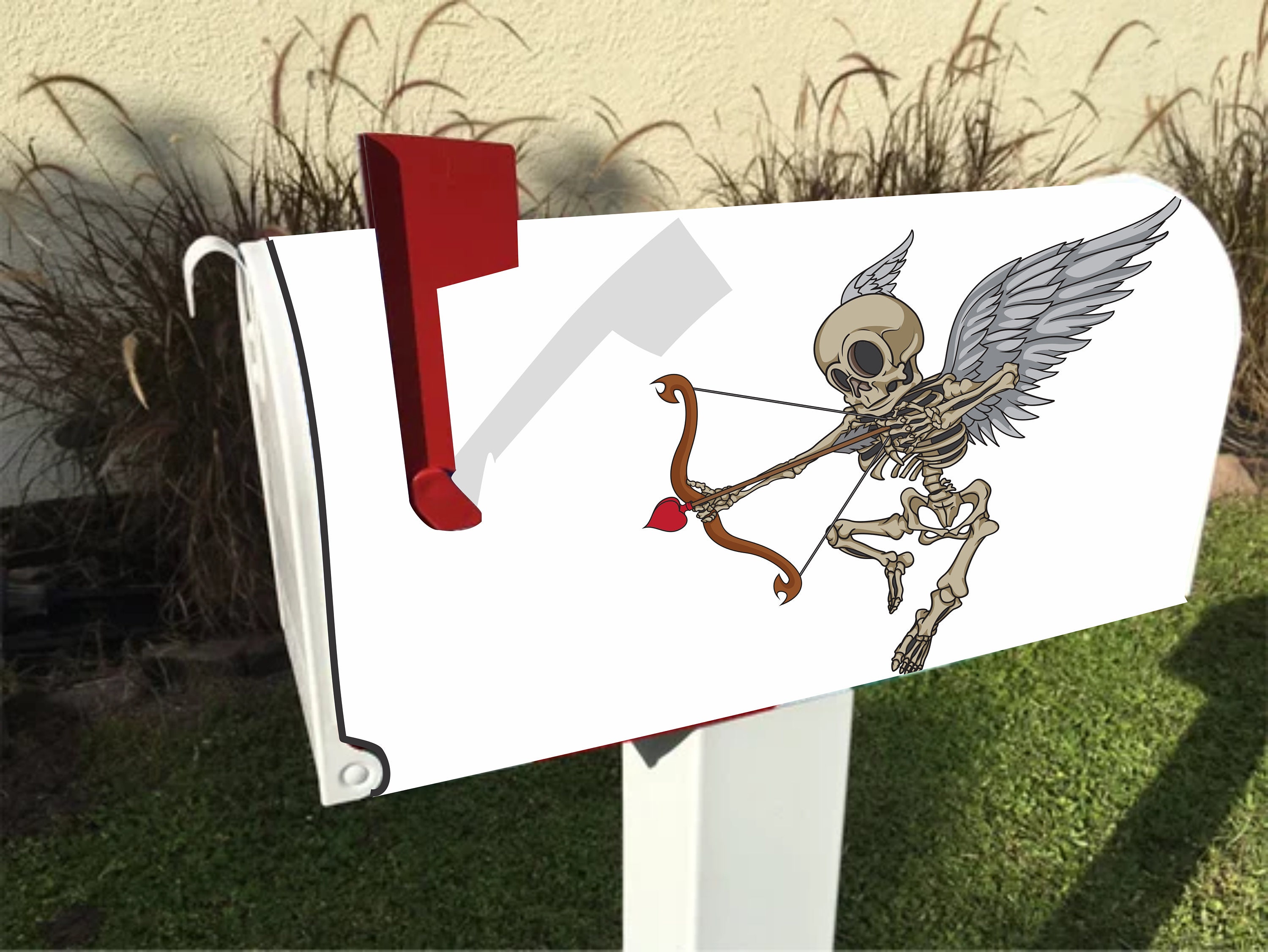 Valentine's Day Bad Ass Skeleton Cupid Magnetic Mailbox - Etsy