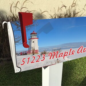 Winter Beach Lighthouse Magnetic Mailbox Cover W/free Shipping ...