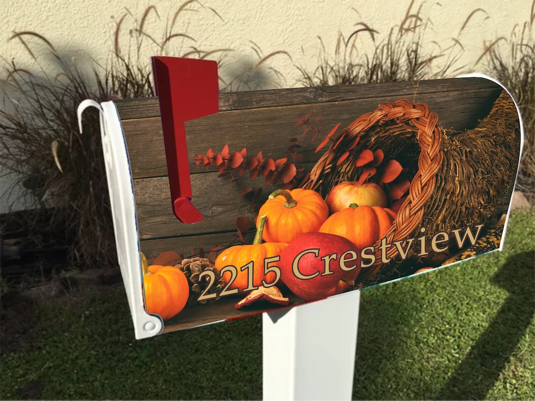 Autumn Cornucopia, Fall Harvest Mailbox Cover FREE Shipping Optional ...