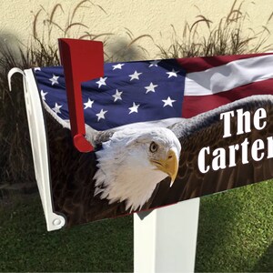 US Flag and Soaring Eagle Magnetic Mailbox Cover W/free Shipping ...