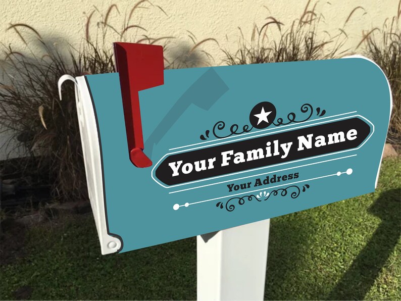 Monogrammed Retro Vintage Style Personalized Mailbox Cover - Etsy