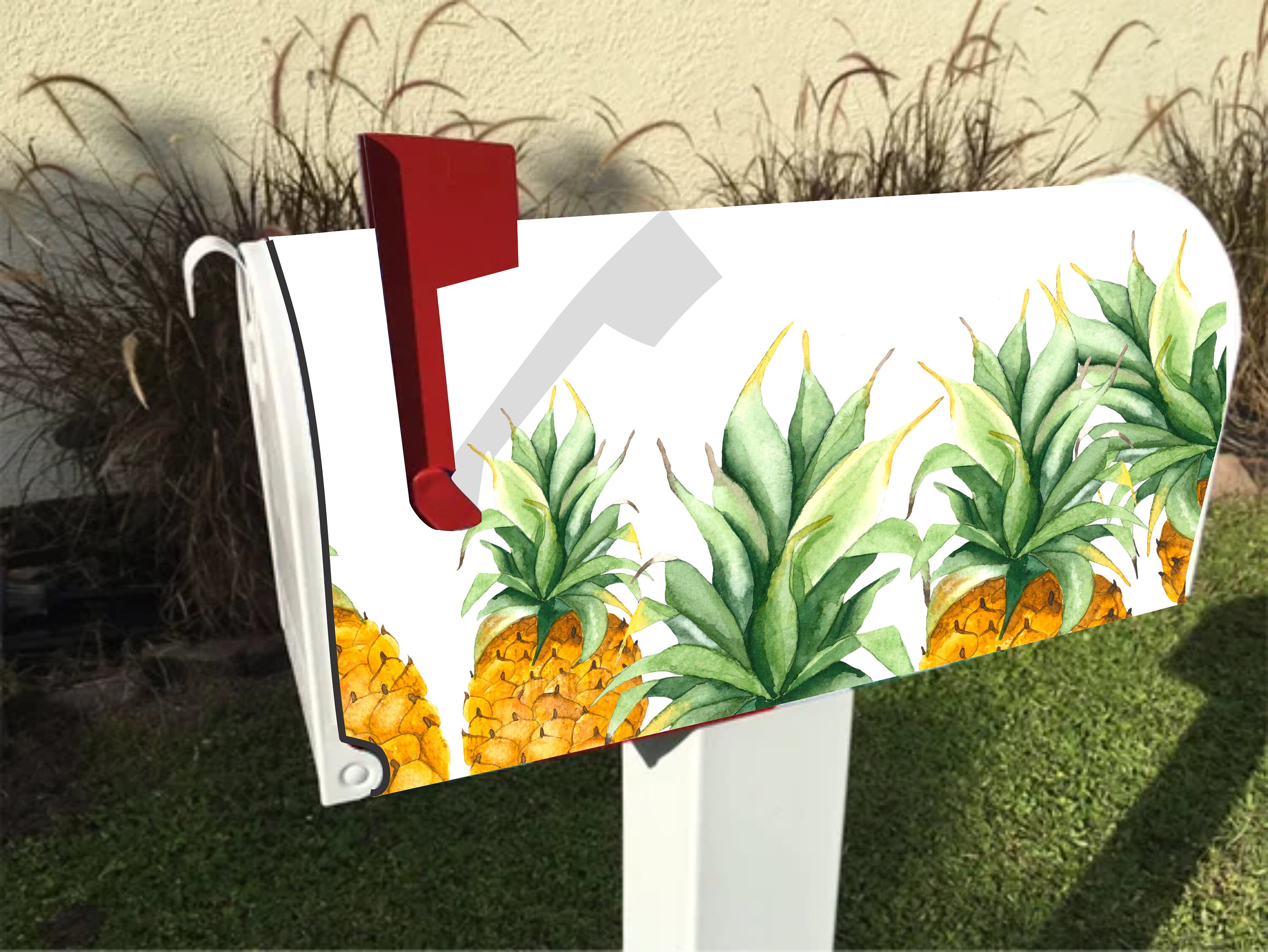 Southern Hospitality Pineapple Themed Magnetic Mailbox Cover, Adaptable for Plastic Mailboxes ...