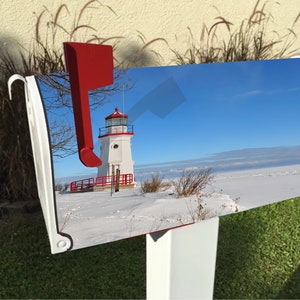Winter Beach Lighthouse Magnetic Mailbox Cover W/free Shipping ...