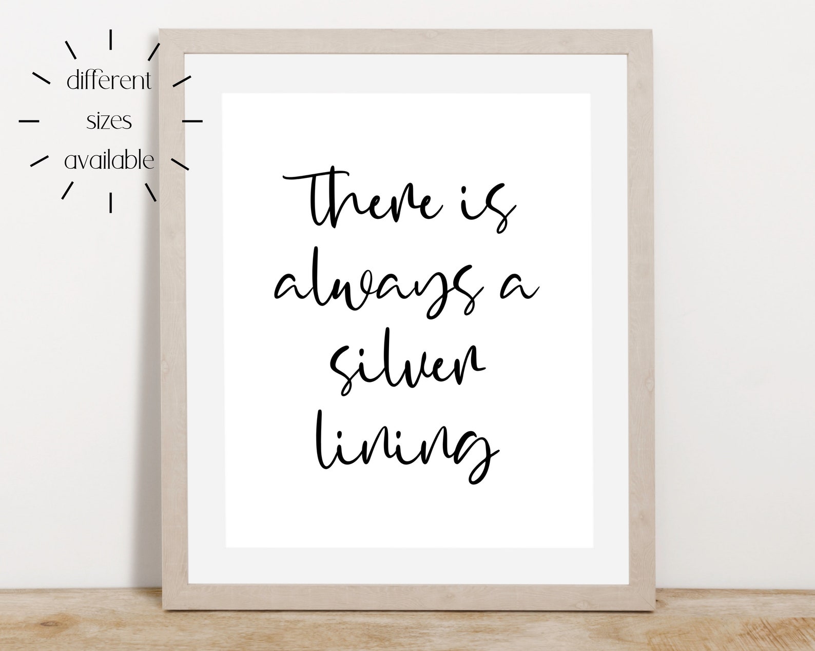 There Is Always a Silver Lining Quote Wall Decor Art Print | Etsy