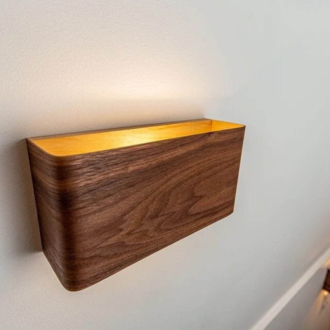 Walnut Sconce, Dark Wood Wall Sconce - Etsy