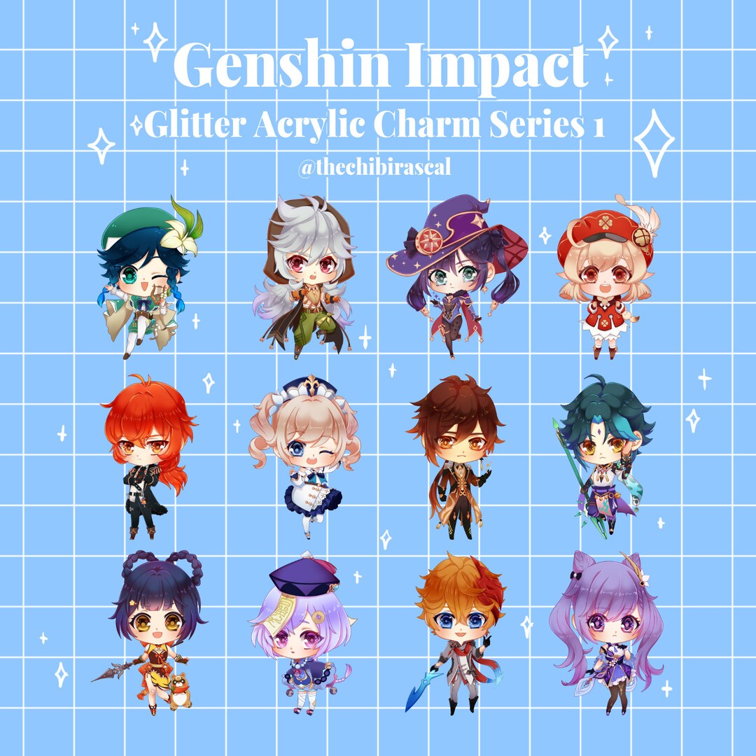 INSTOCK Heroes of Teyvat Glitter Acrylic Charms 1 kawaii videojuego ...