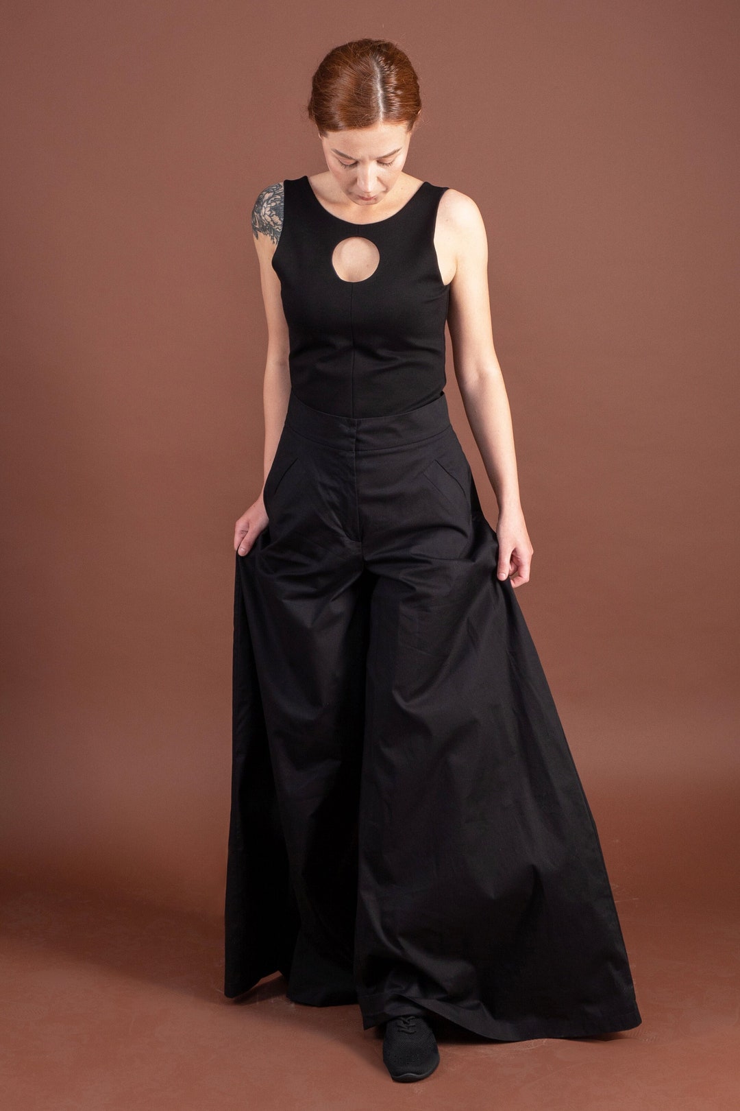 Cut Out Top Women, Black Avant Garde Top, Jersey Tops for Women ...