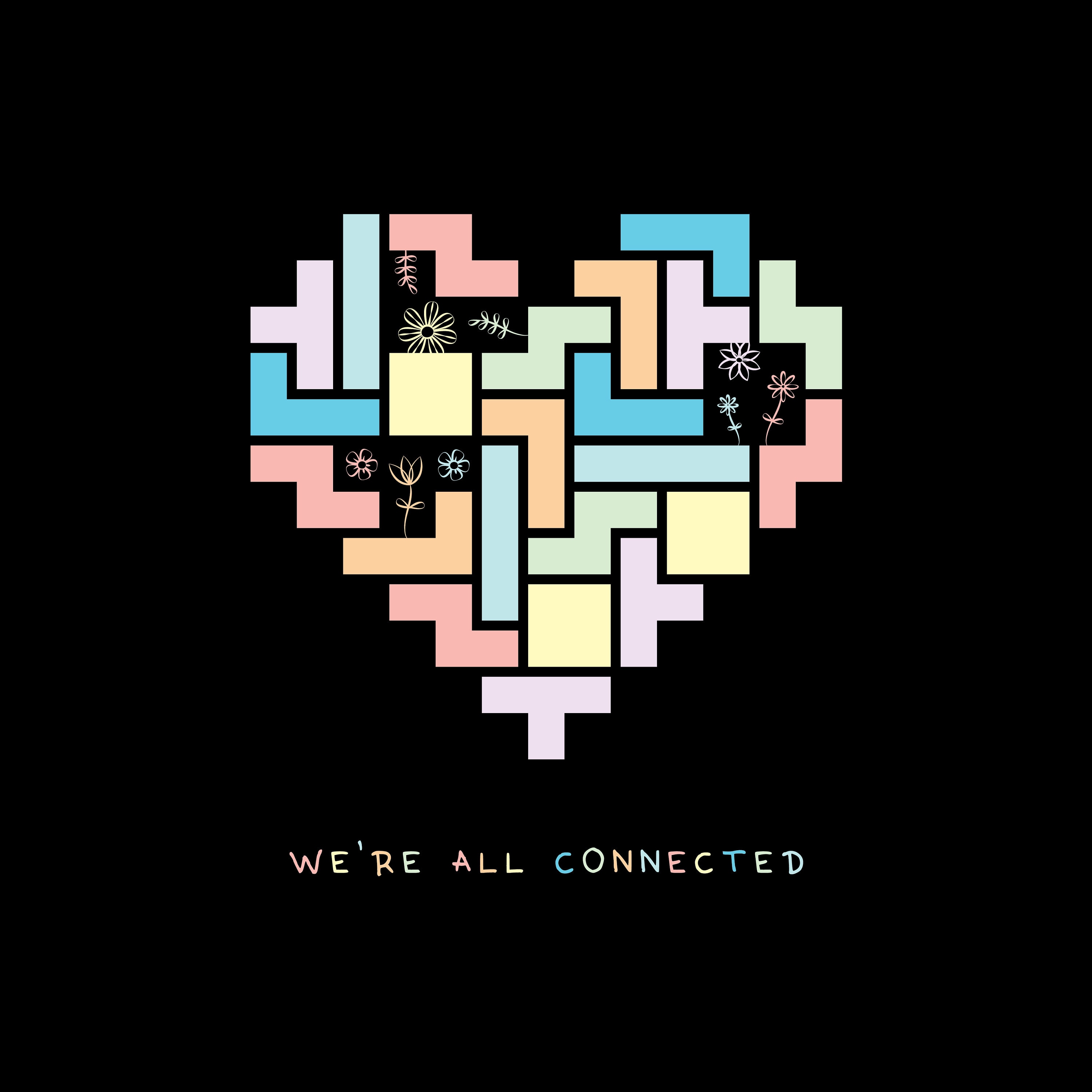 We're All Connected T-shirt Colour - Etsy