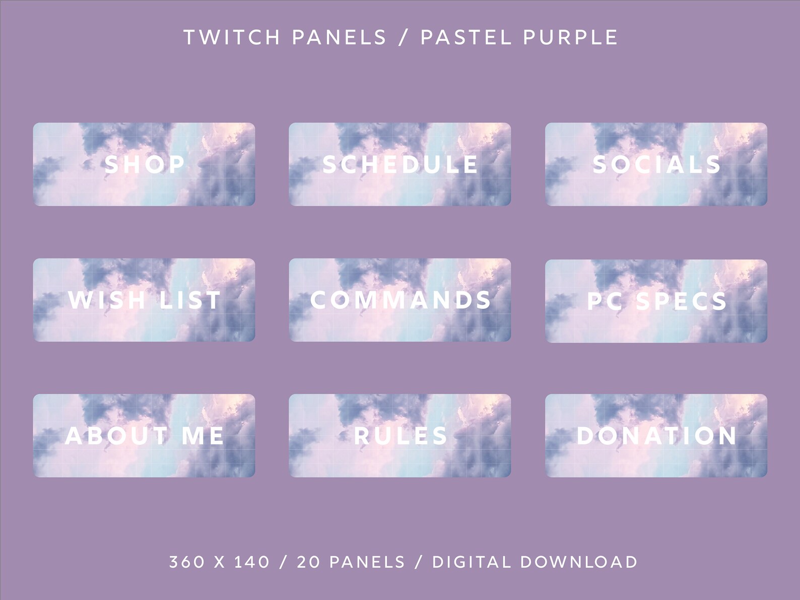 Animated Screens + Panels, Purple Aesthetic, Twitch, Youtube, Stream ...