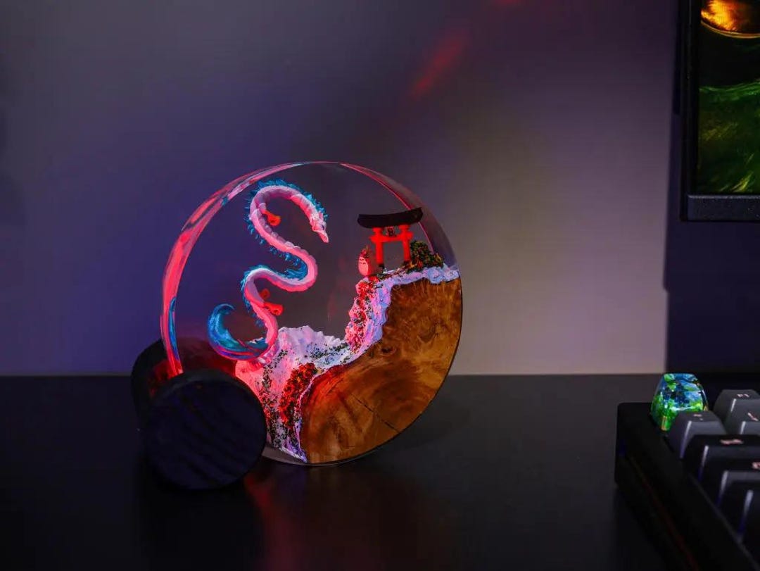 Ha.ku Tot/oro Torii Gate Resin Lamp, Custom Anime Epoxy Art Lamp ...