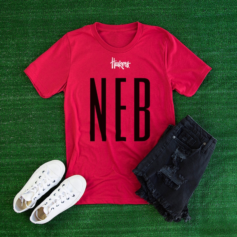 Huskers NEB Tee Nebraska Huskers shirt cornhuskers tee big | Etsy