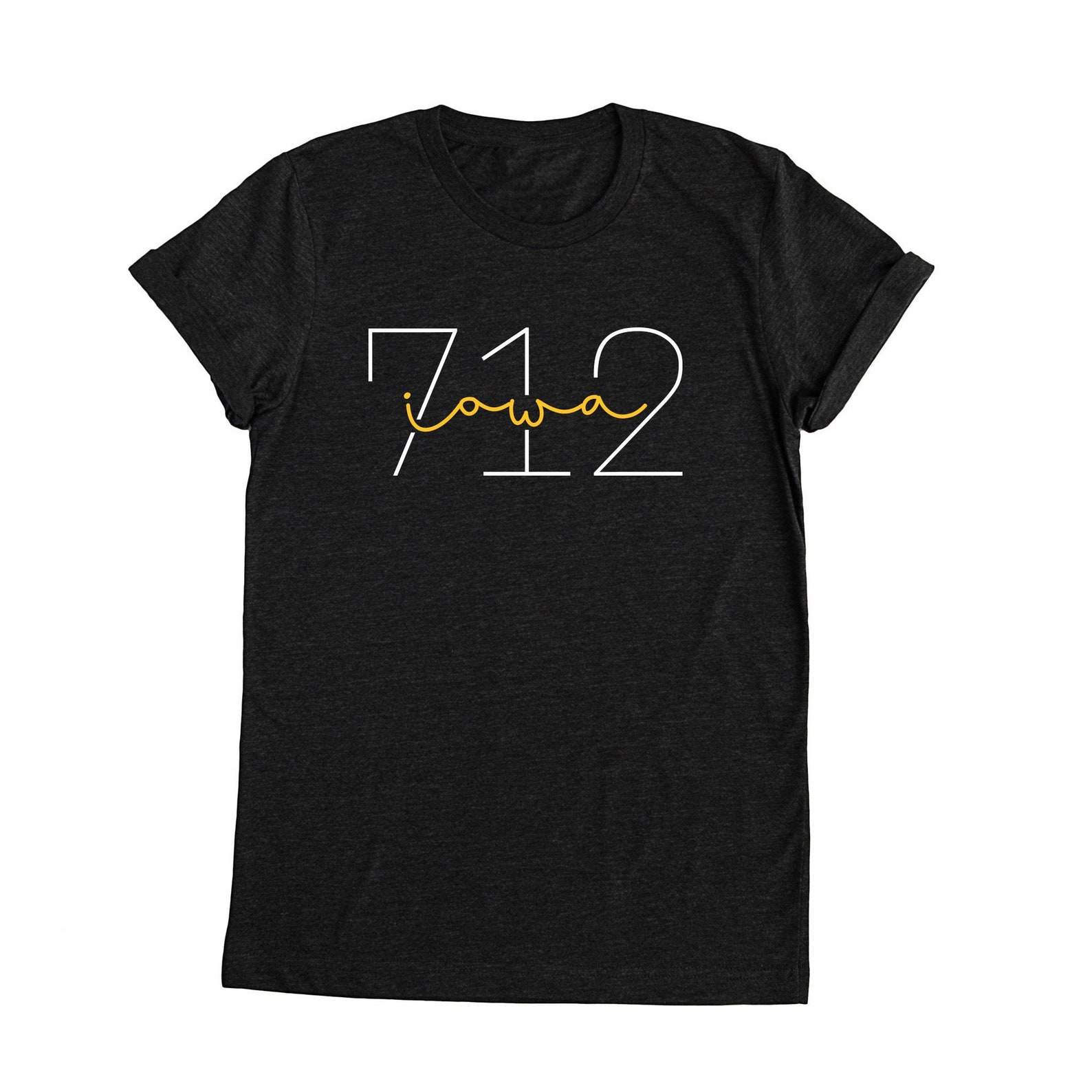 Iowa Hawkeyes 712 Area Code Tee | Iowa Hawkeyes Black Tshirt Glitter ...