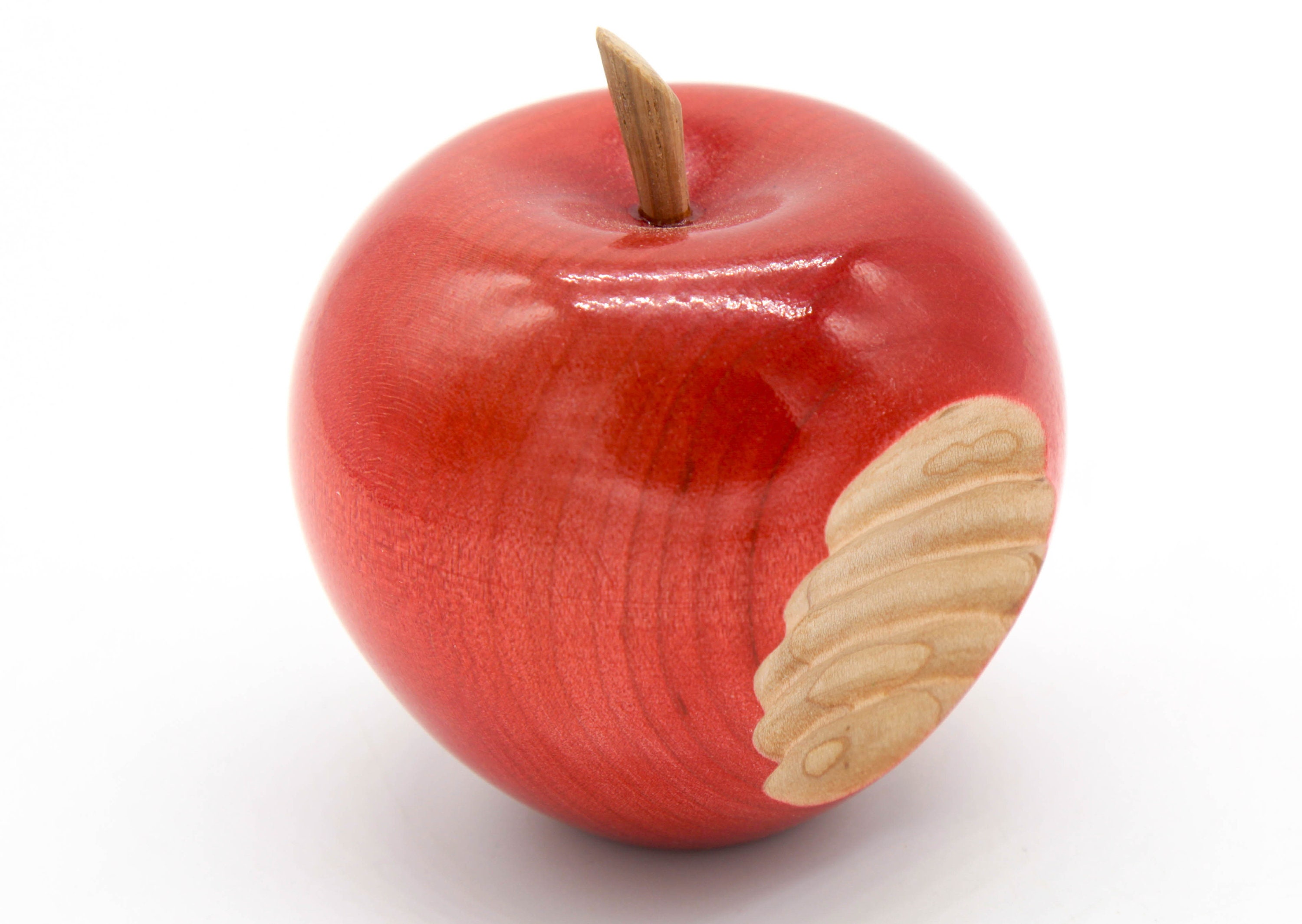 Wooden Bitten Apple, Green Wood Apple With Bite, Apple Ornament, 5th ...