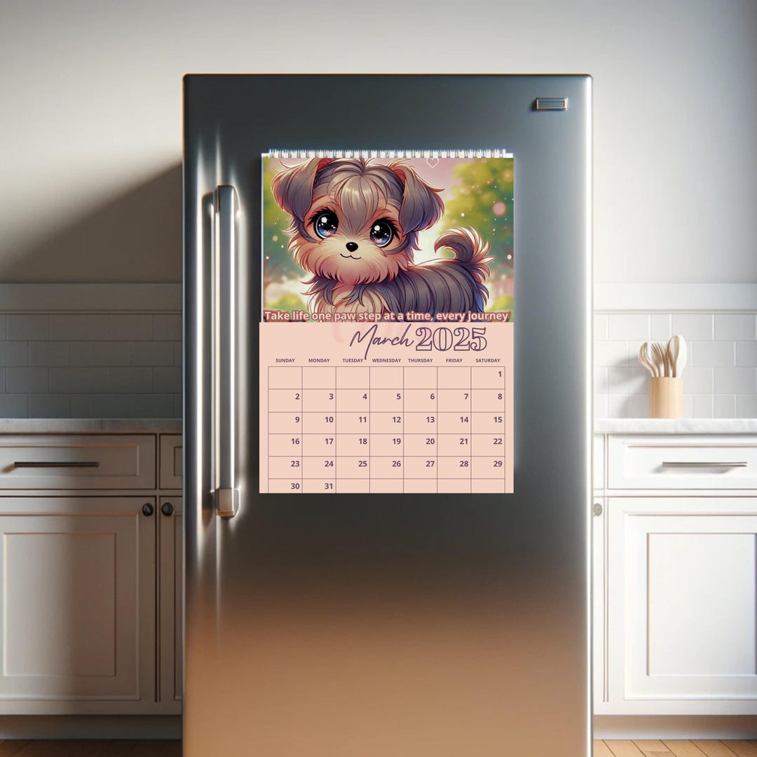2025 Puppy Calendar, Printable Puppy Affirmation Calendar, Dog Lover ...