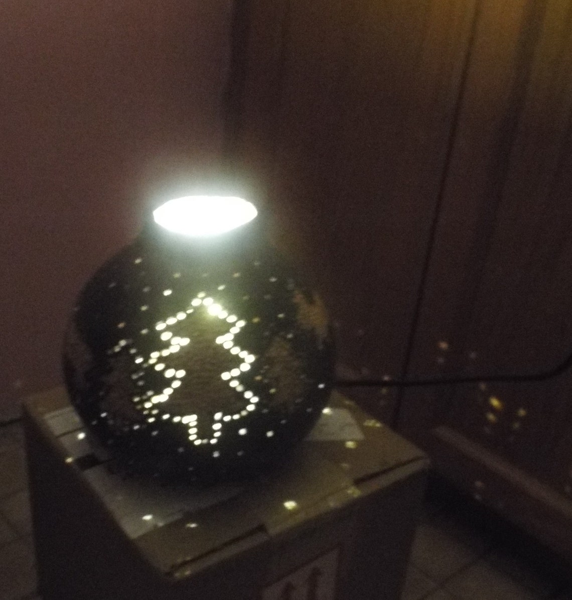 Moose Gourd Lamp Ink Dyes Woodburned Stippling Switch Pyrography Cabin ...