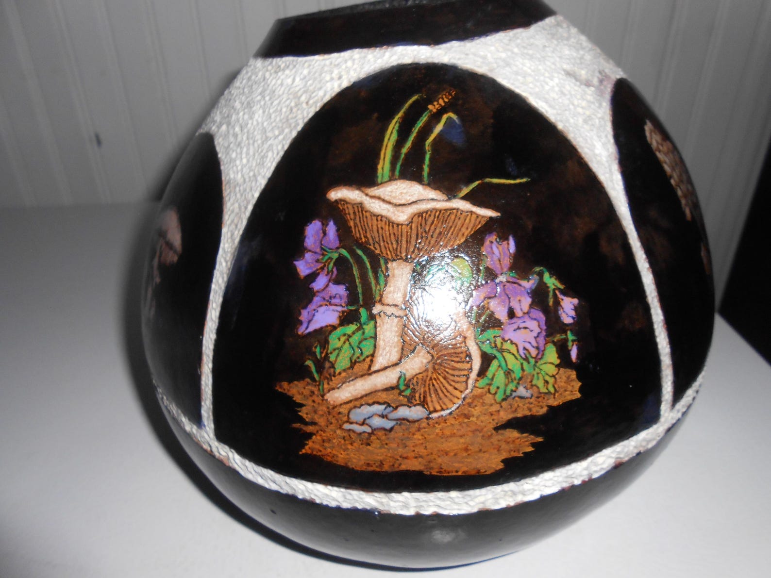 Multi Design Mushroom Art Gourd Colored Pencil Gourd Dye Transparent ...