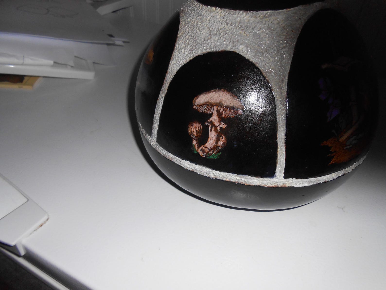 Multi Design Mushroom Art Gourd Colored Pencil Gourd Dye Transparent ...