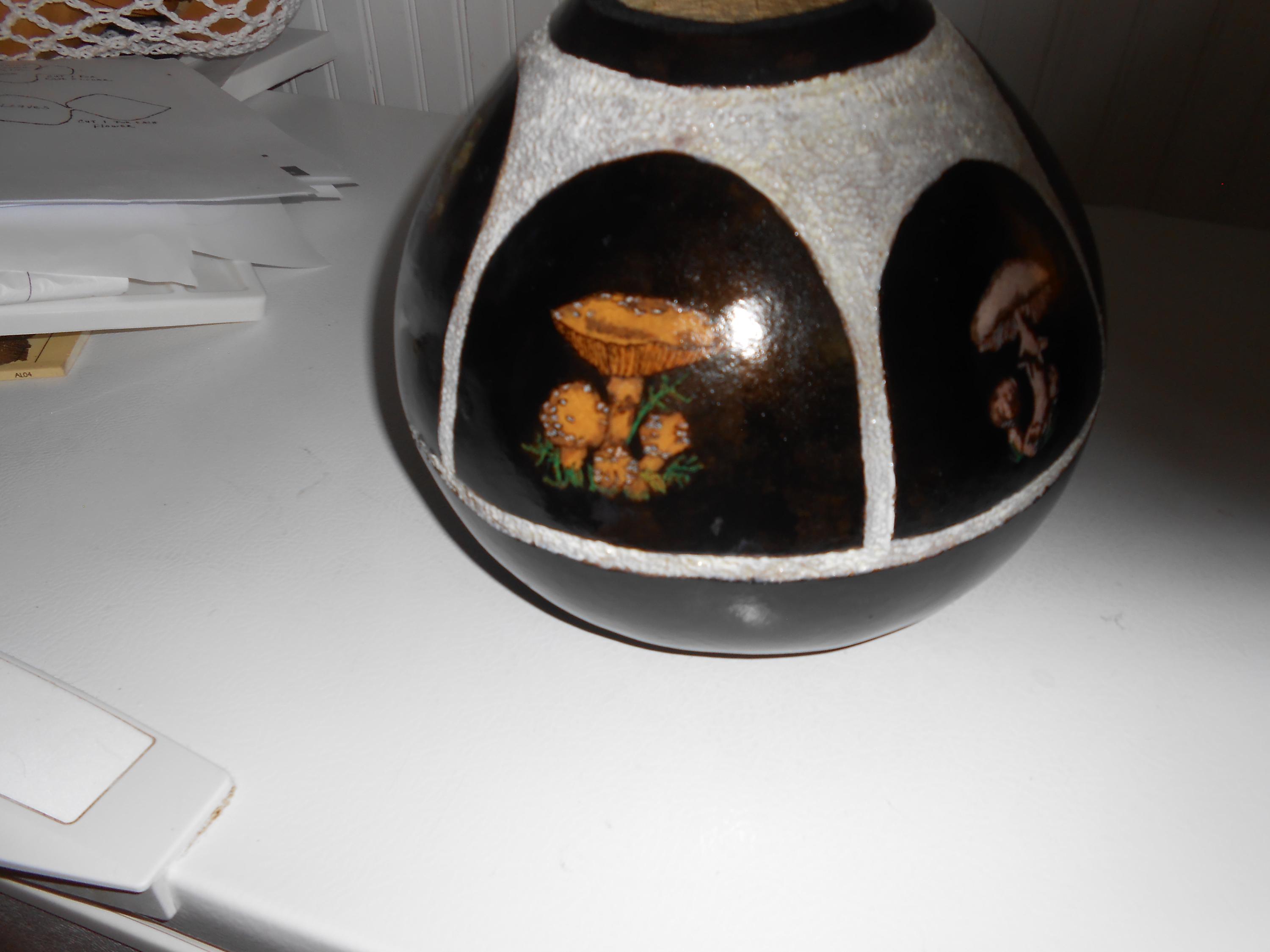 Multi Design Mushroom Art Gourd Colored Pencil Gourd Dye Transparent ...