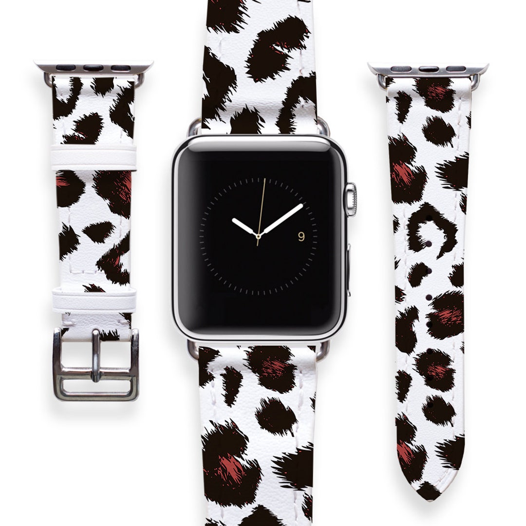 Leopard Print Apple Watch Strap Woman Watch Band Gift Band White ...