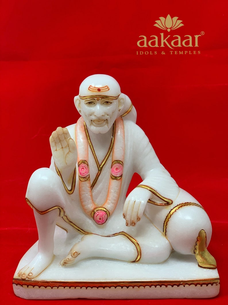 6 Shirdi Sai Baba Marble Murti Idol in Dwarka Mai Pose - Etsy