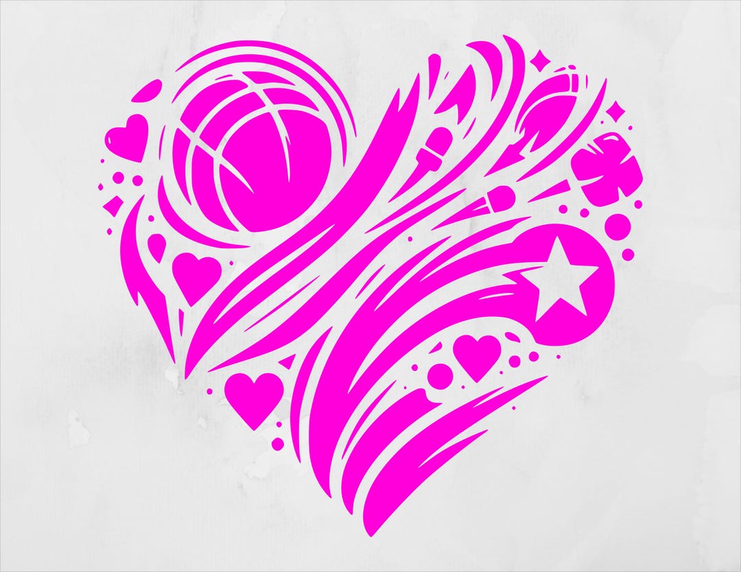 Basketball Heart SVG, Basketball SVG, Digital File, Cut File, Sports, Basketball Heart Cut File ...