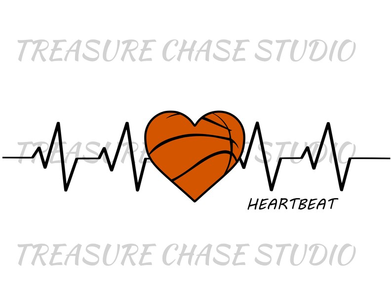 Basketball SVG, Basketball Heartbeat, Basketball Heartbeat SVG, Digital ...